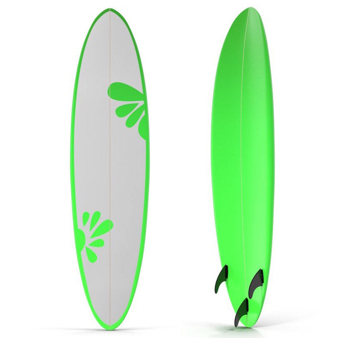 3d Model Of Surfboard Funboard 4