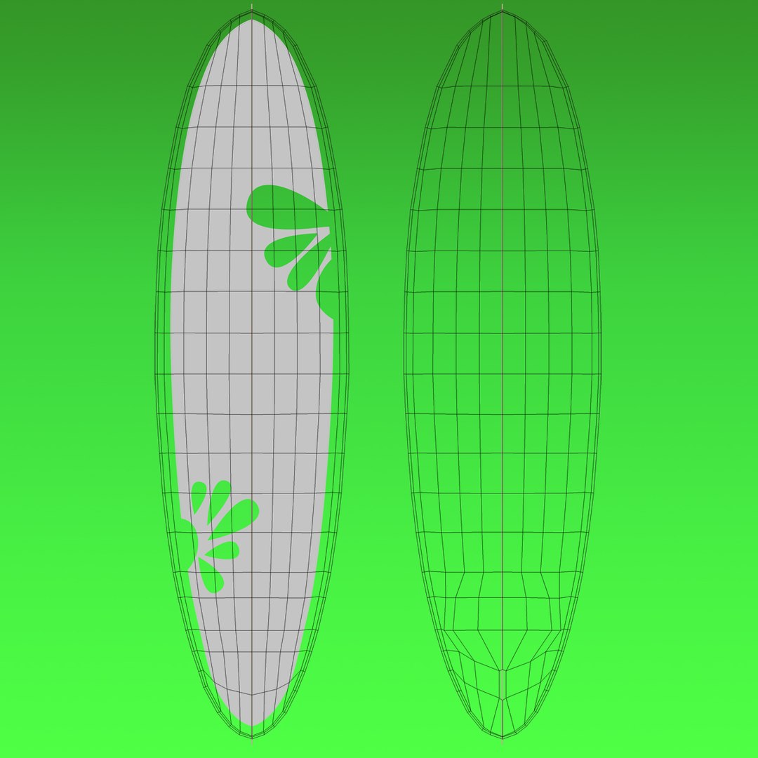 3d Model Of Surfboard Funboard 4