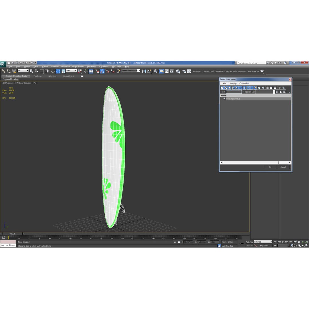 3d Model Of Surfboard Funboard 4