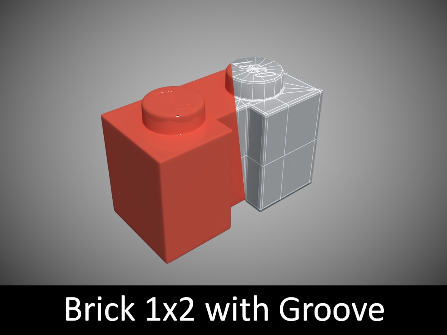 lego bricks 1x2 3d max