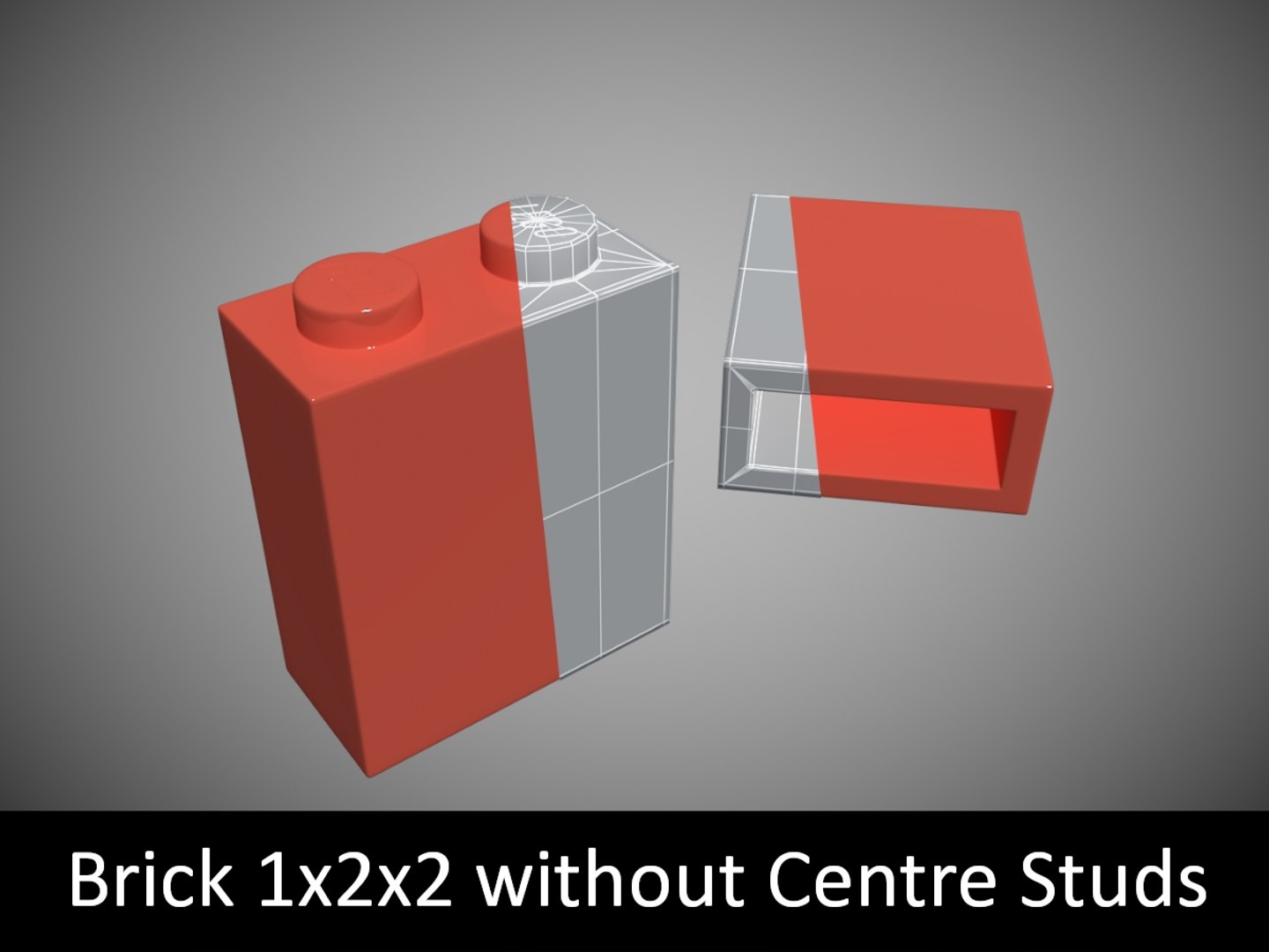 Lego Bricks 1x2 3d Max