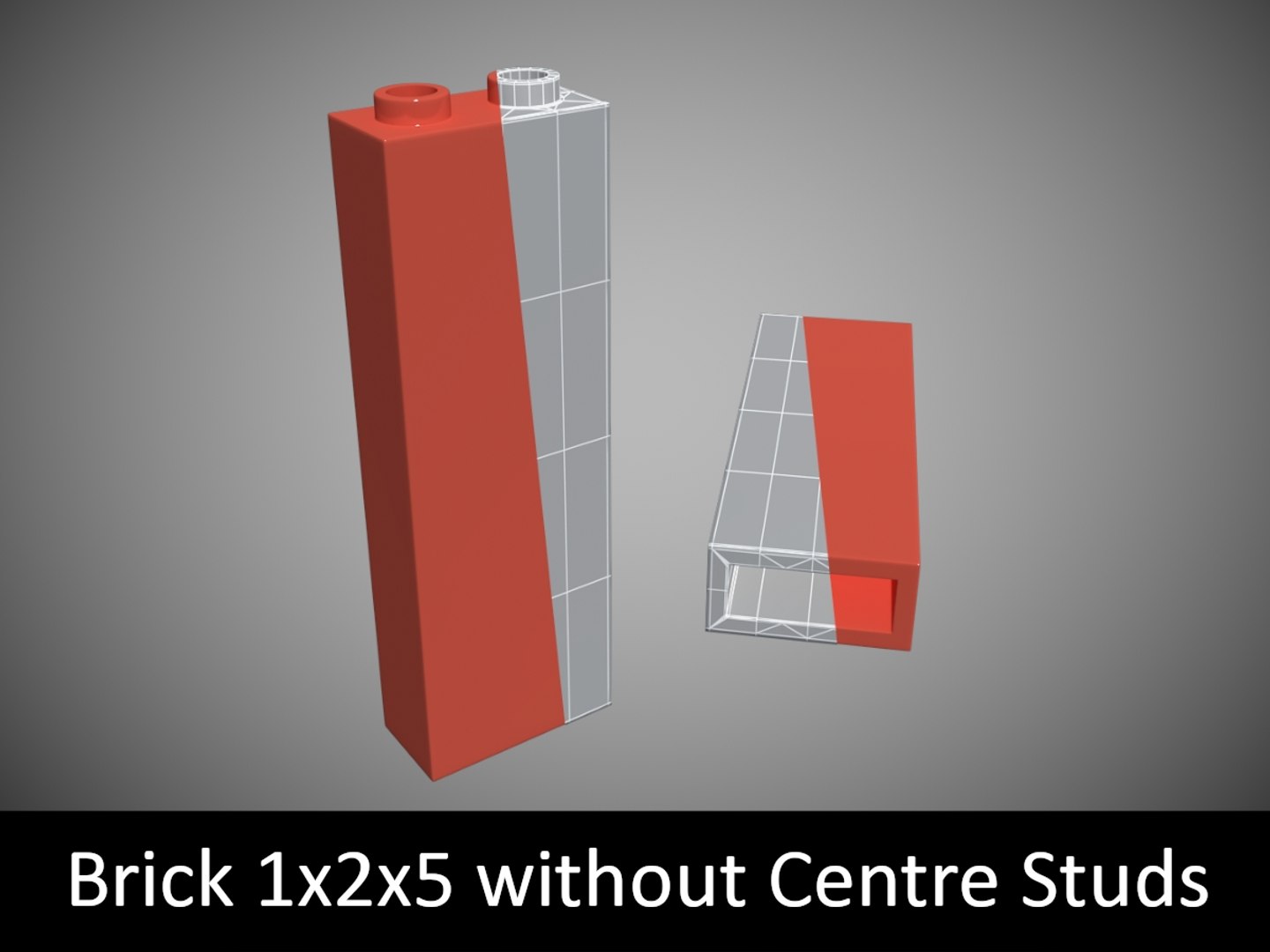 Lego Bricks 1x2 3d Max