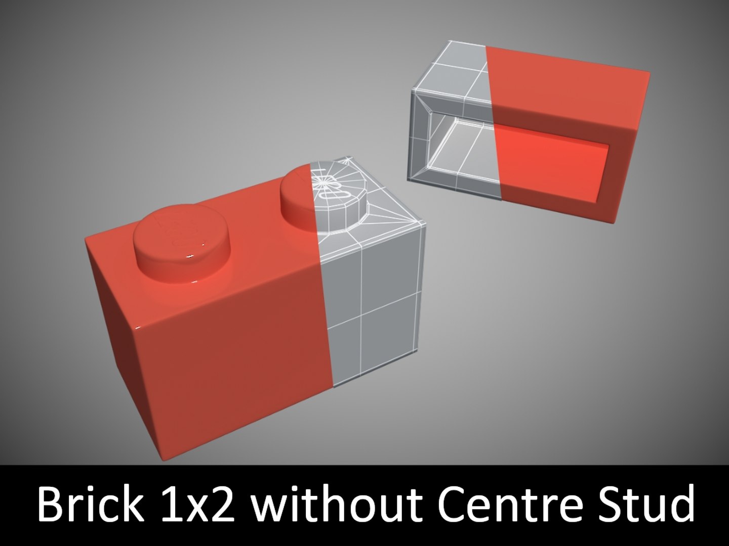 Lego Bricks 1x2 3d Max