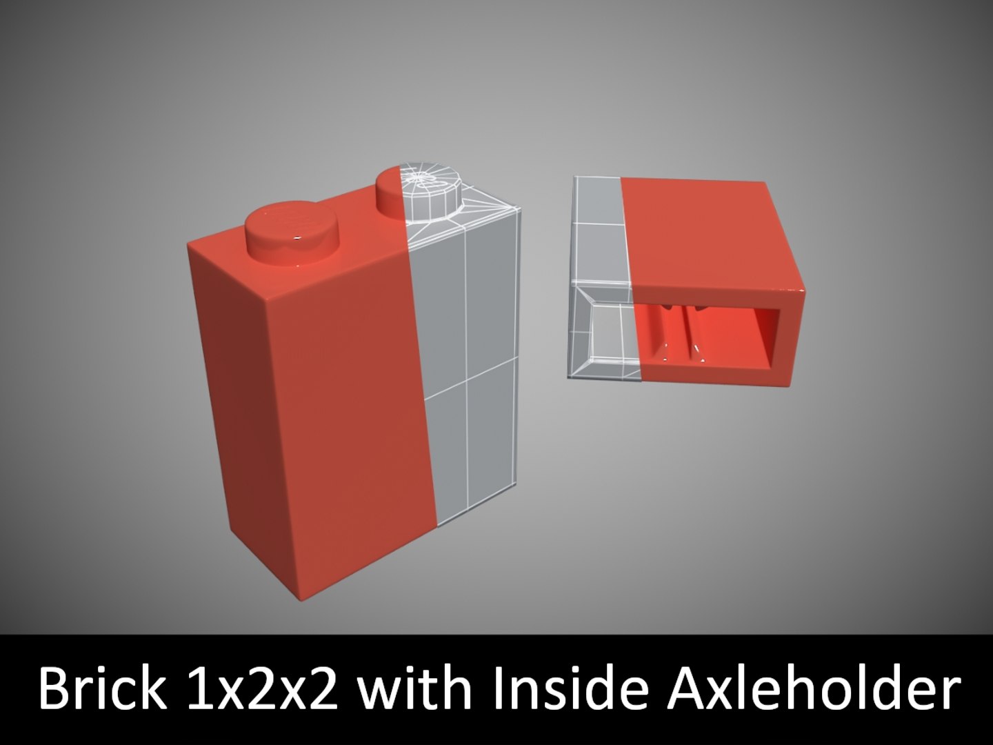 Lego Bricks 1x2 3d Max