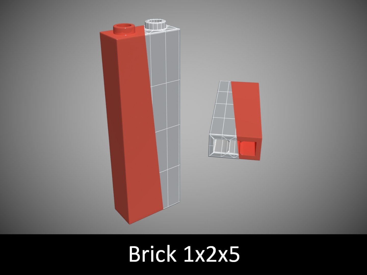 Lego Bricks 1x2 3d Max