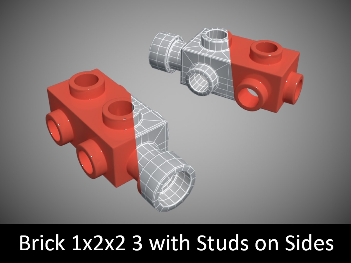 Lego Bricks 1x2 3d Max