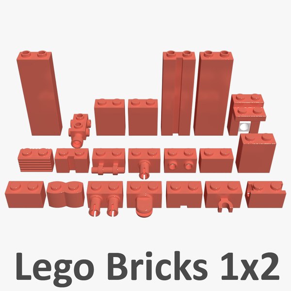 lego bricks 1x2 3d max