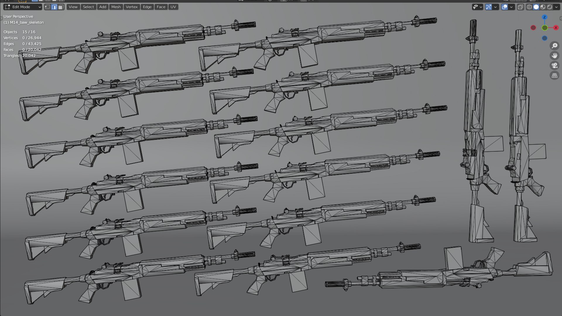 3D M14 Rifle Game Weapon 15x - TurboSquid 1837920