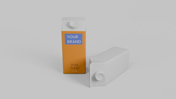 modelo 3d Cartón para bebidas de 750 ml - Caja personalizable con tapa ...