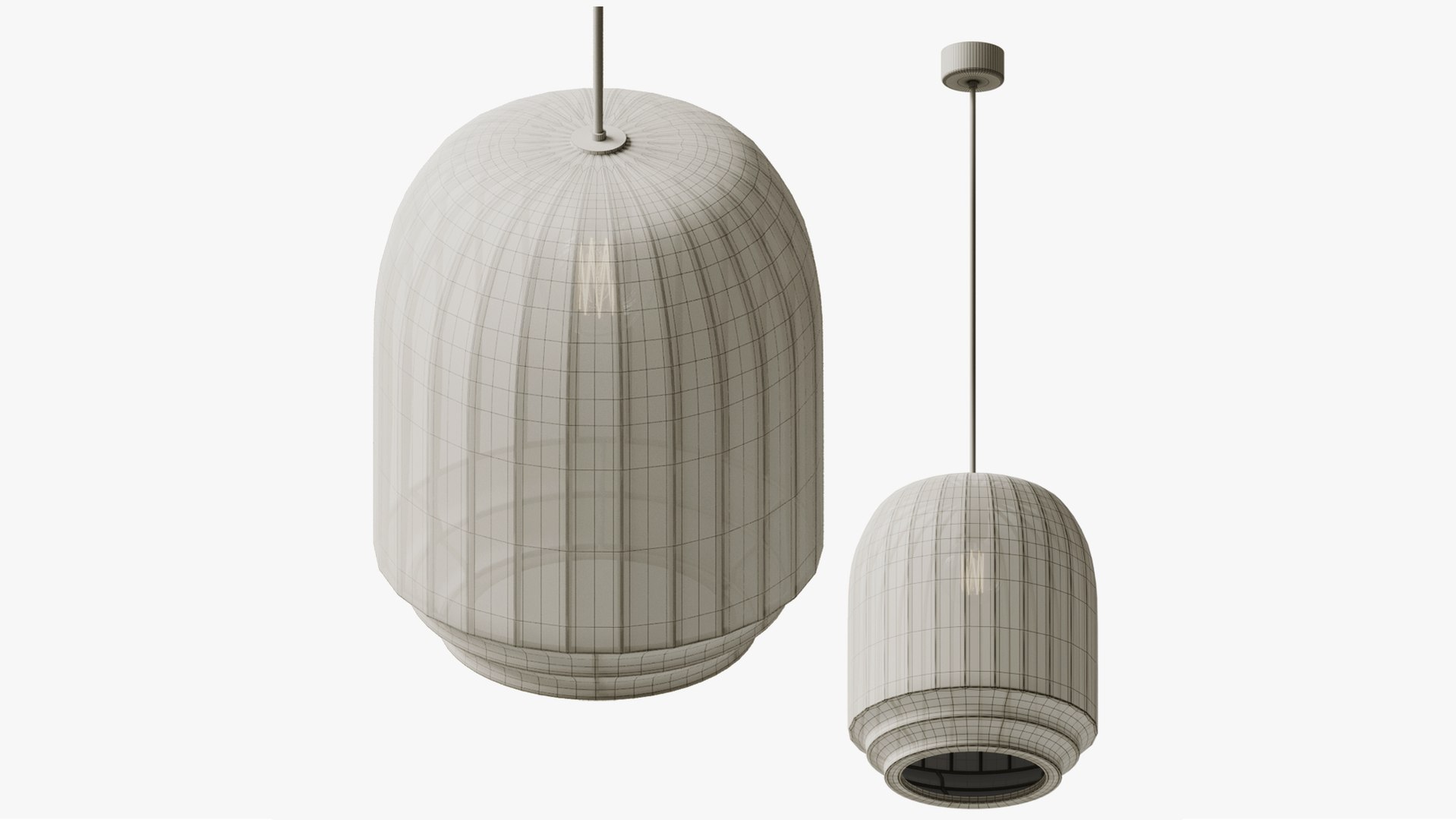 3D model Pendant light off white northern - TurboSquid 2089928
