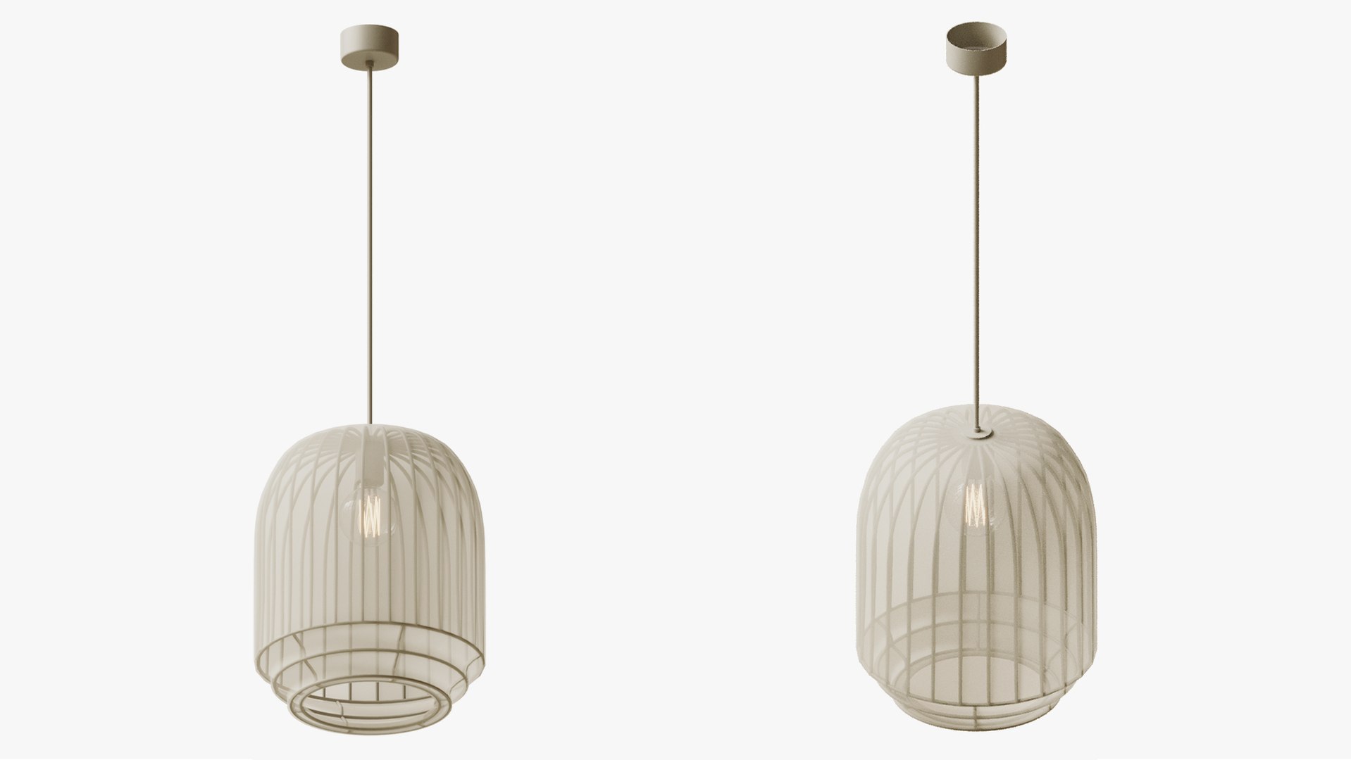 3D model Pendant light off white northern - TurboSquid 2089928