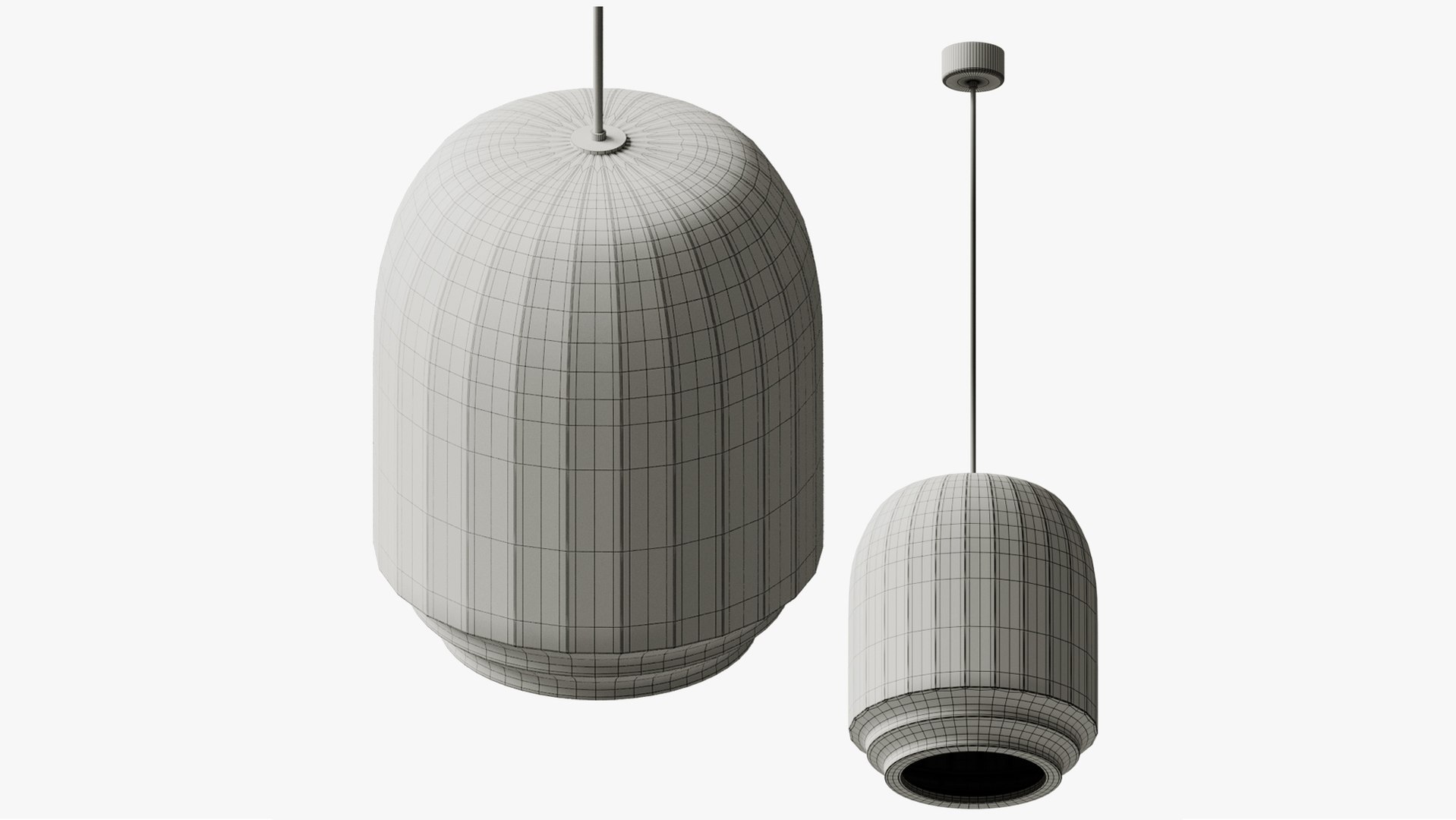 3D model Pendant light off white northern - TurboSquid 2089928