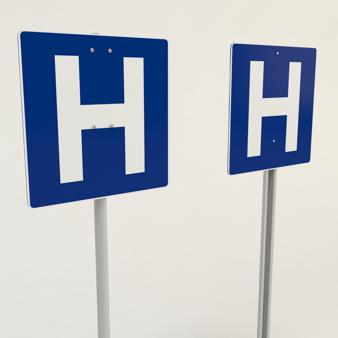 Hospital Signs 3d Model