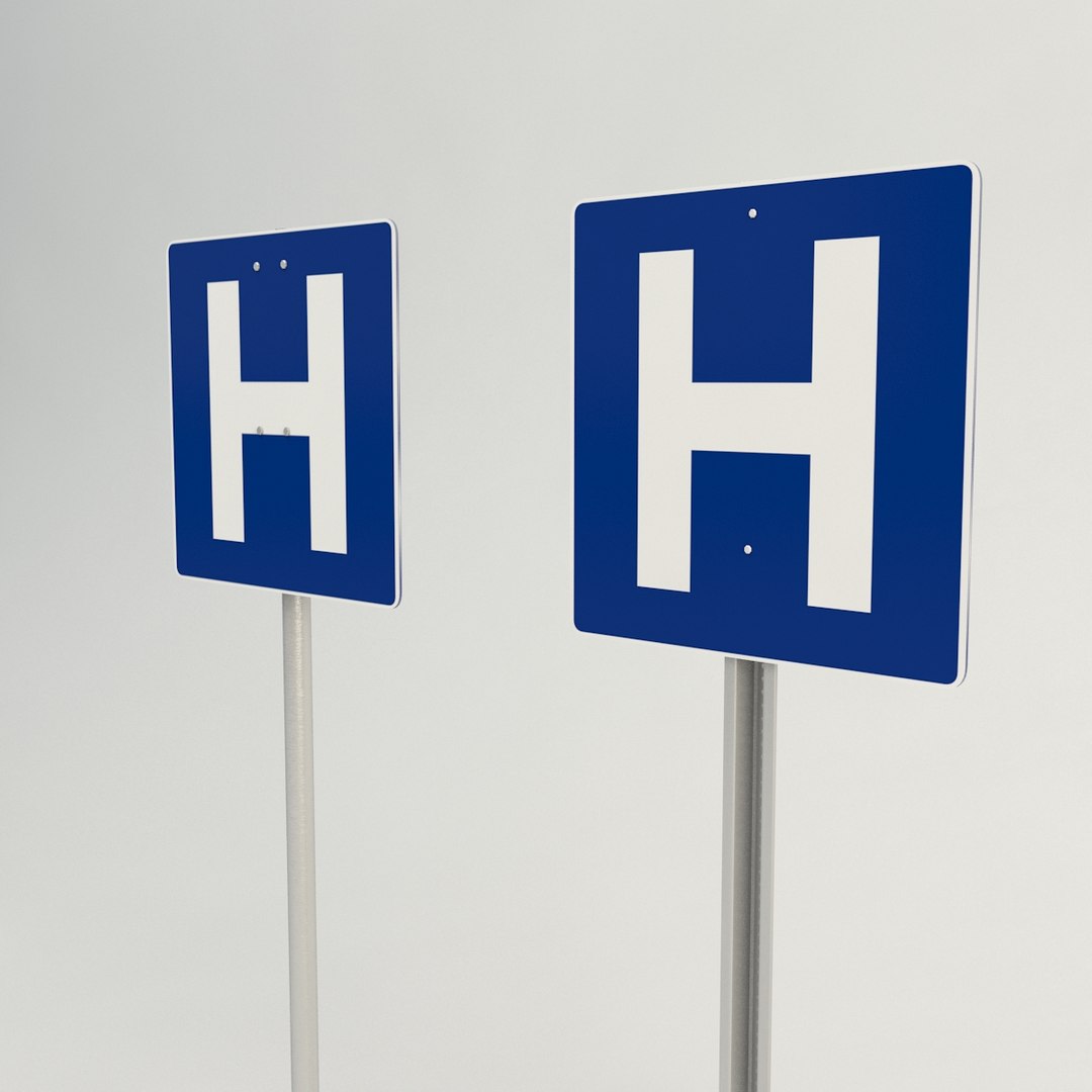 Hospital Signs 3d Model