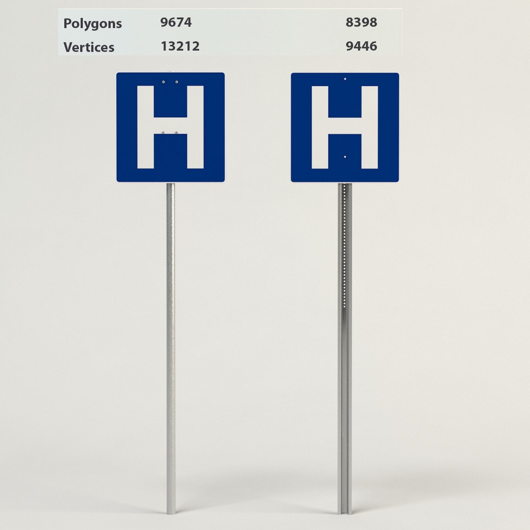 Hospital Signs 3d Model