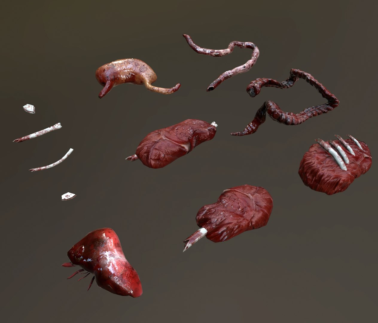 Blood Gore Internal Organs Low Poly 3D Model - TurboSquid 1832294