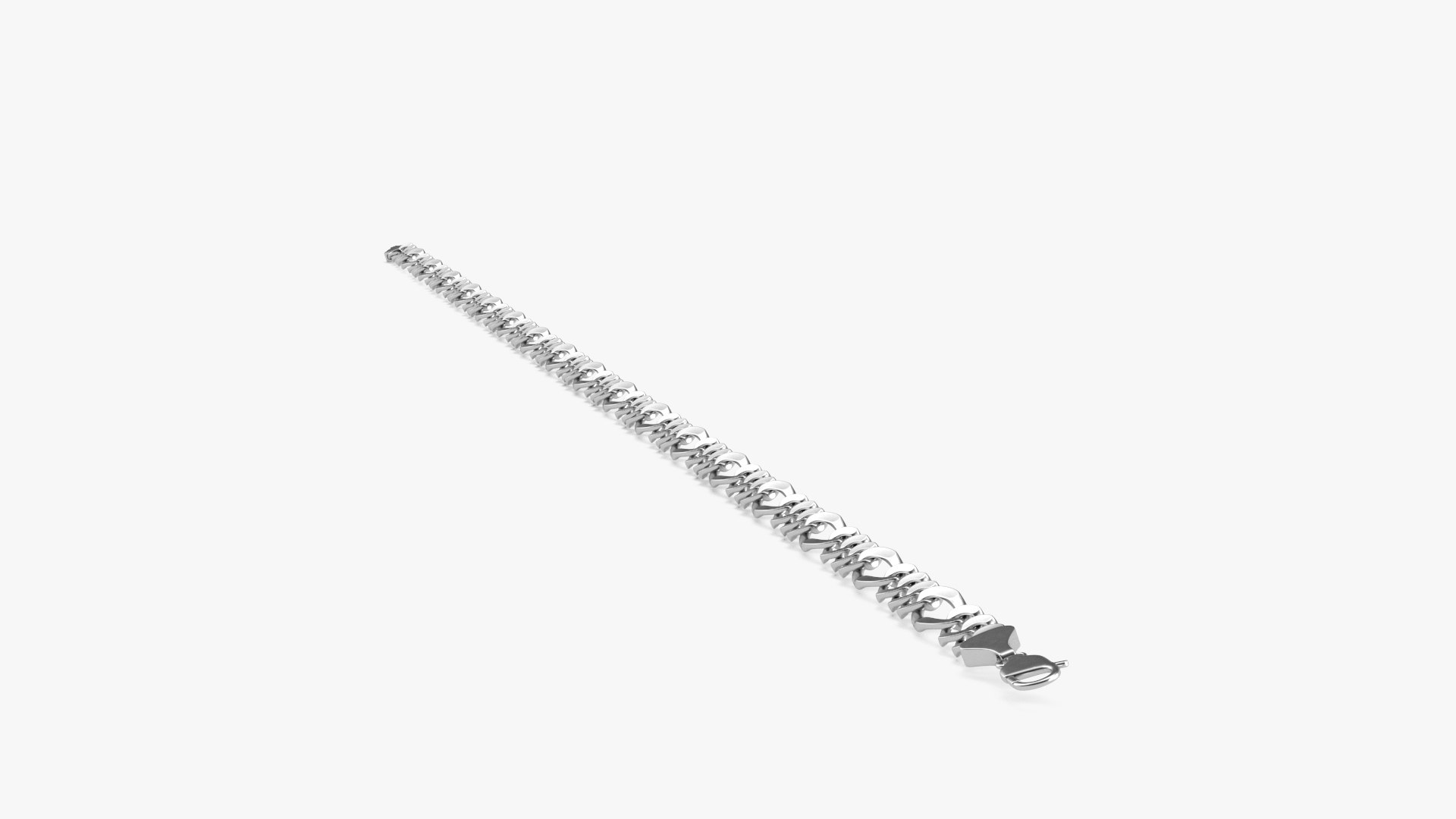 Figaro Jewelry Silver Chain 3D Model - TurboSquid 2245082