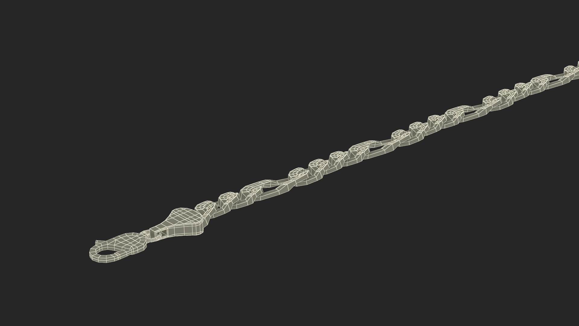 Figaro Jewelry Silver Chain 3D Model - TurboSquid 2245082