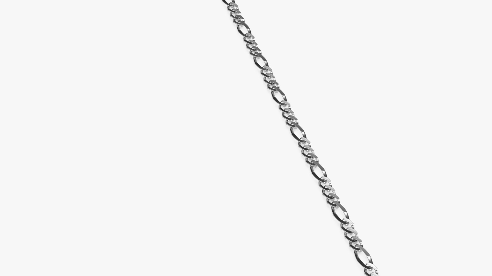 Figaro Jewelry Silver Chain 3D Model - TurboSquid 2245082