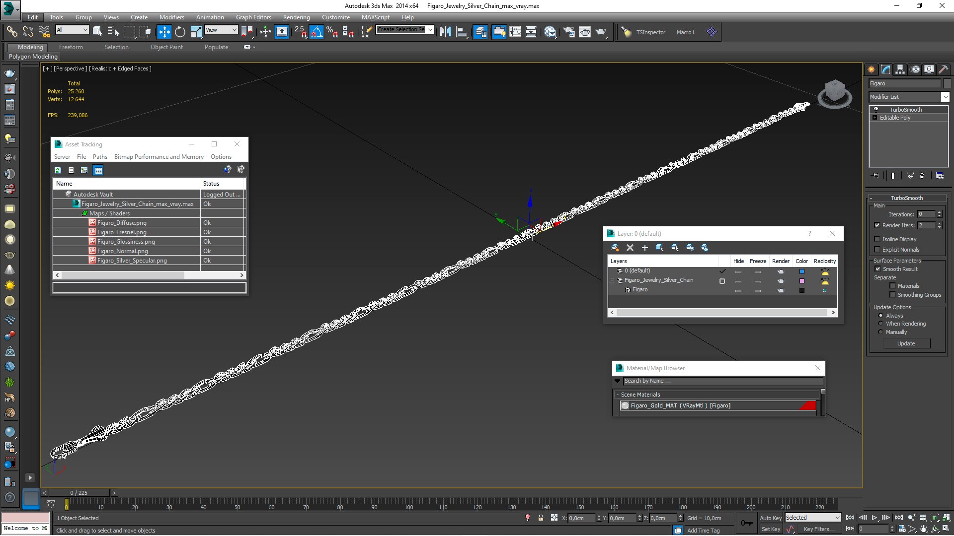 Figaro Jewelry Silver Chain 3D Model - TurboSquid 2245082