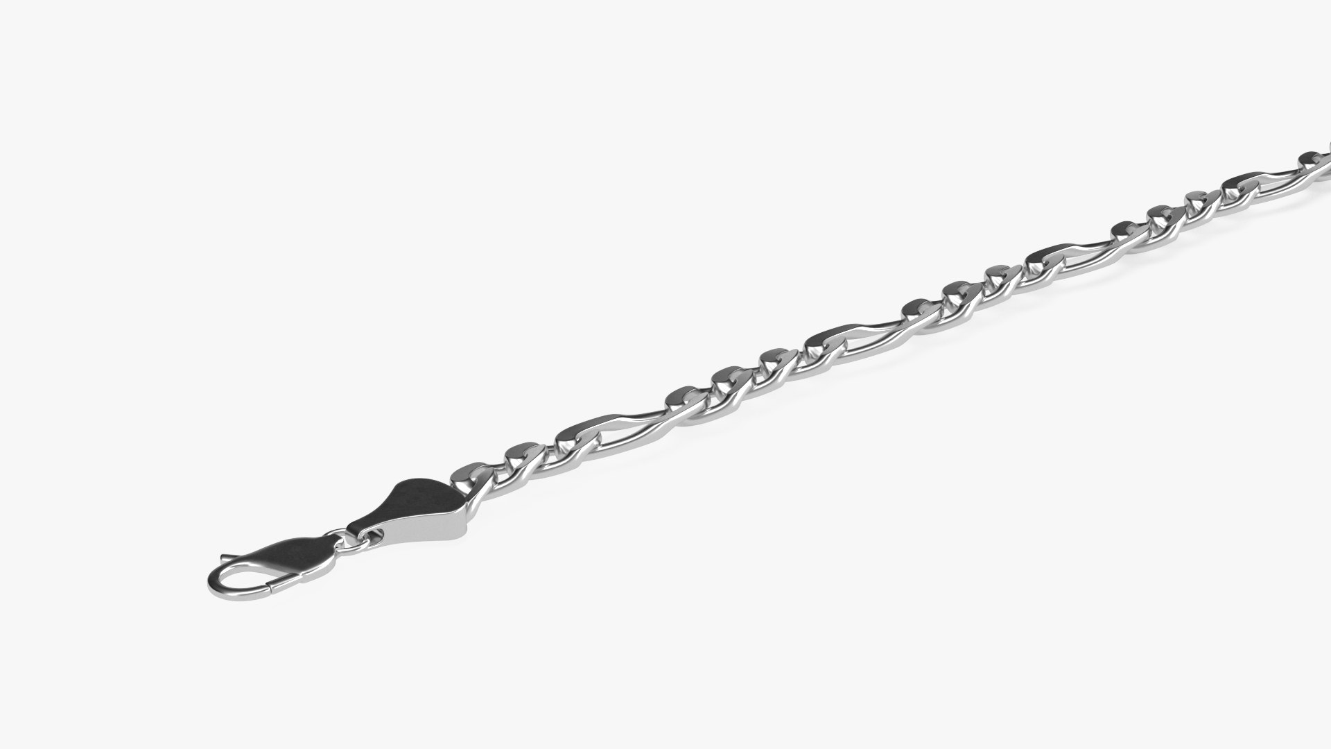 Figaro Jewelry Silver Chain 3D Model - TurboSquid 2245082