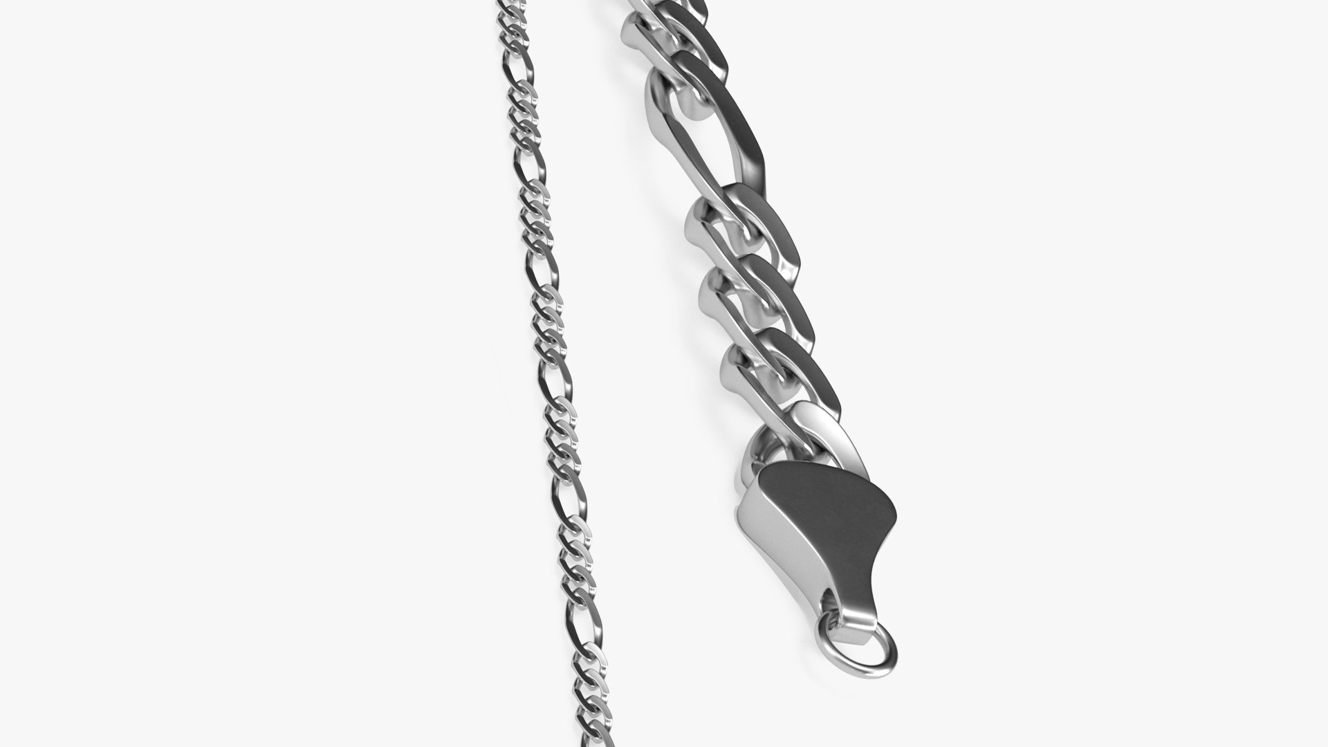 Figaro Jewelry Silver Chain 3D Model - TurboSquid 2245082