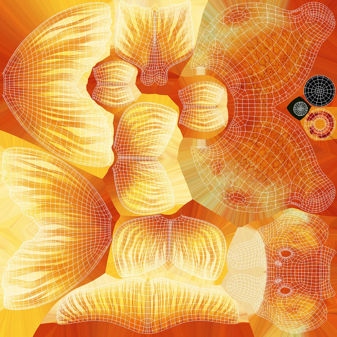 Orange Fancy Fantail Goldfish Rigged for Cinema 4D 3D model ...