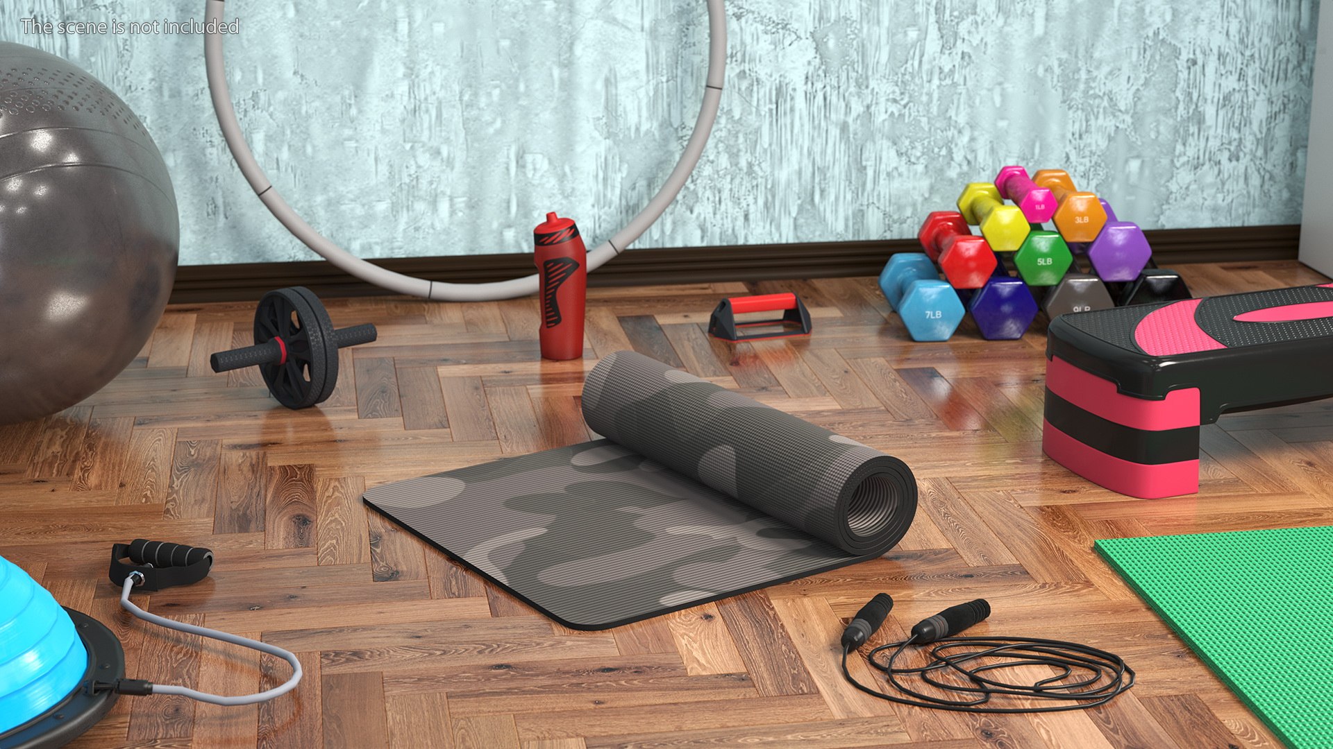 3D Model Yoga Mat Rolled Camo - TurboSquid 1905486