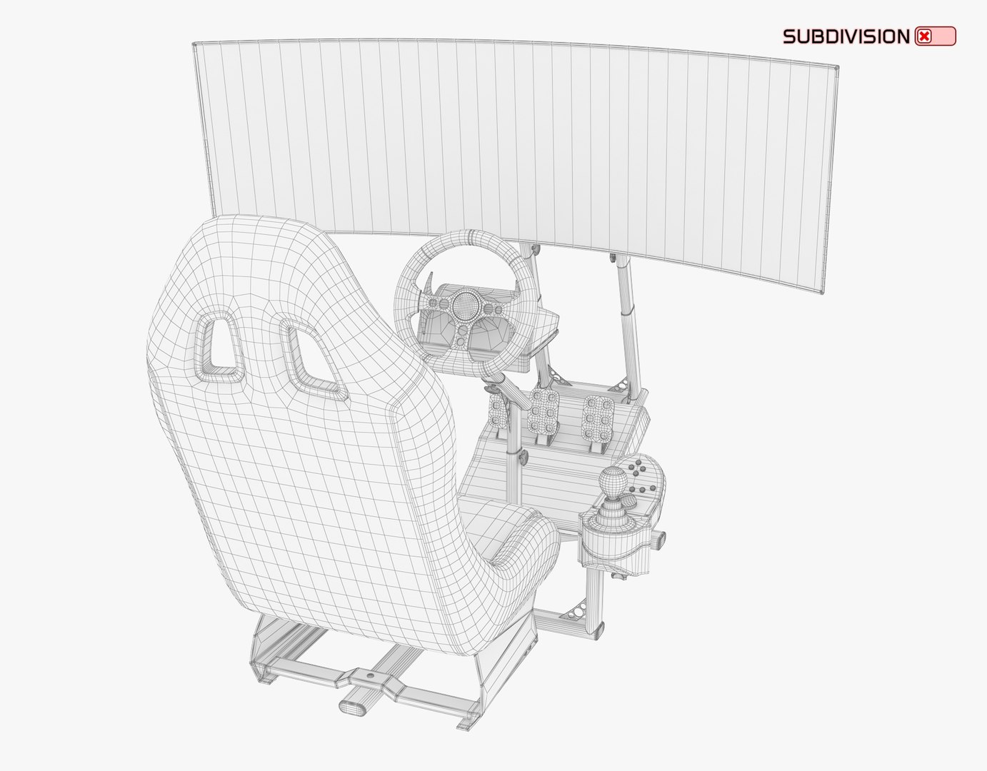 3D Racing Simulator Cockpit With Curved Monitor A Model - TurboSquid ...