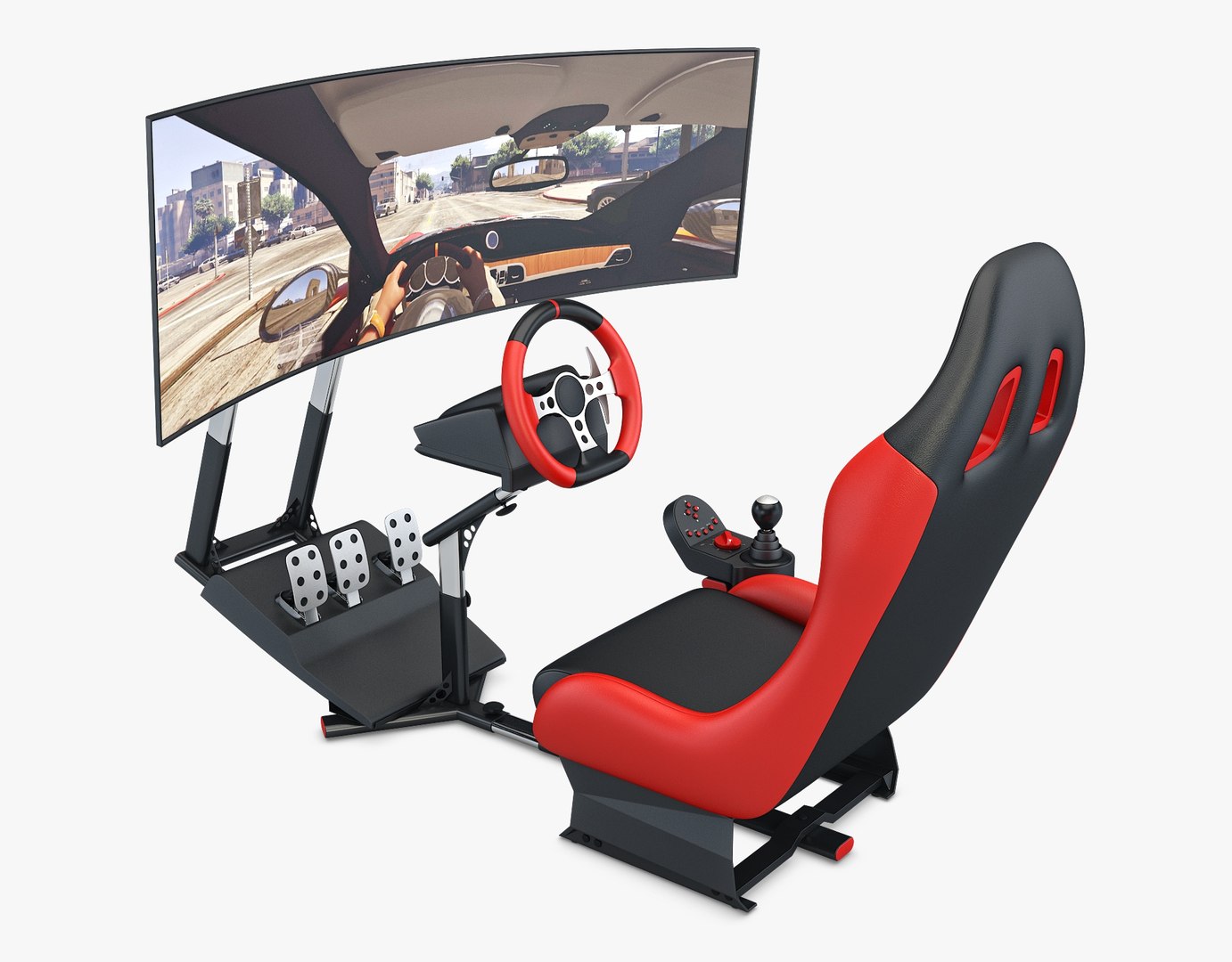 3D Racing Simulator Cockpit With Curved Monitor A Model - TurboSquid ...