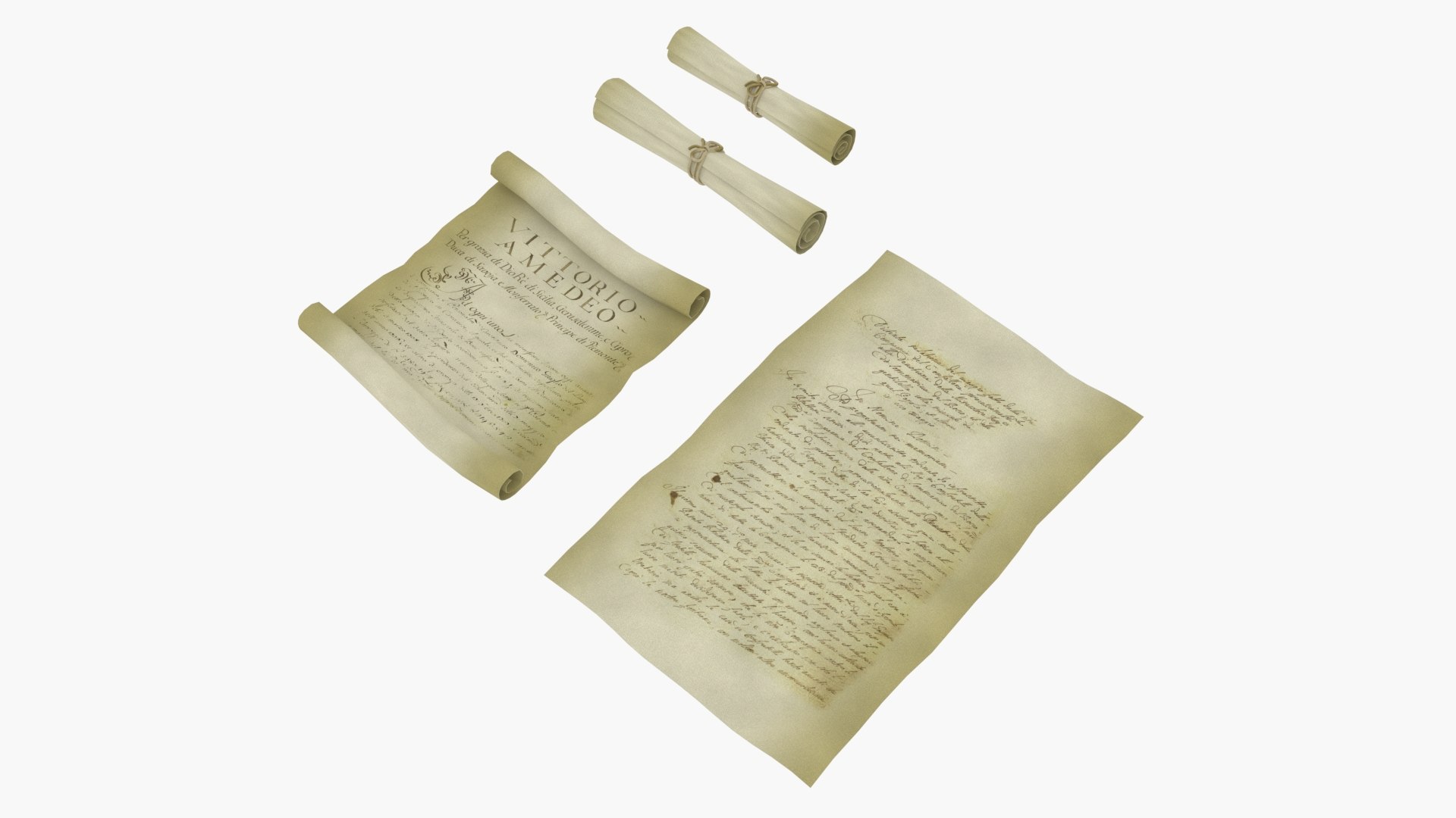 Ancient Old Paper Scroll 3D Model - TurboSquid 2051147