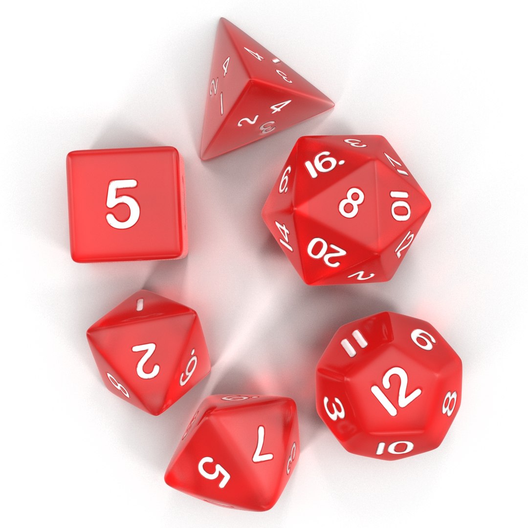 3ds Polyhedral Dice Set Red
