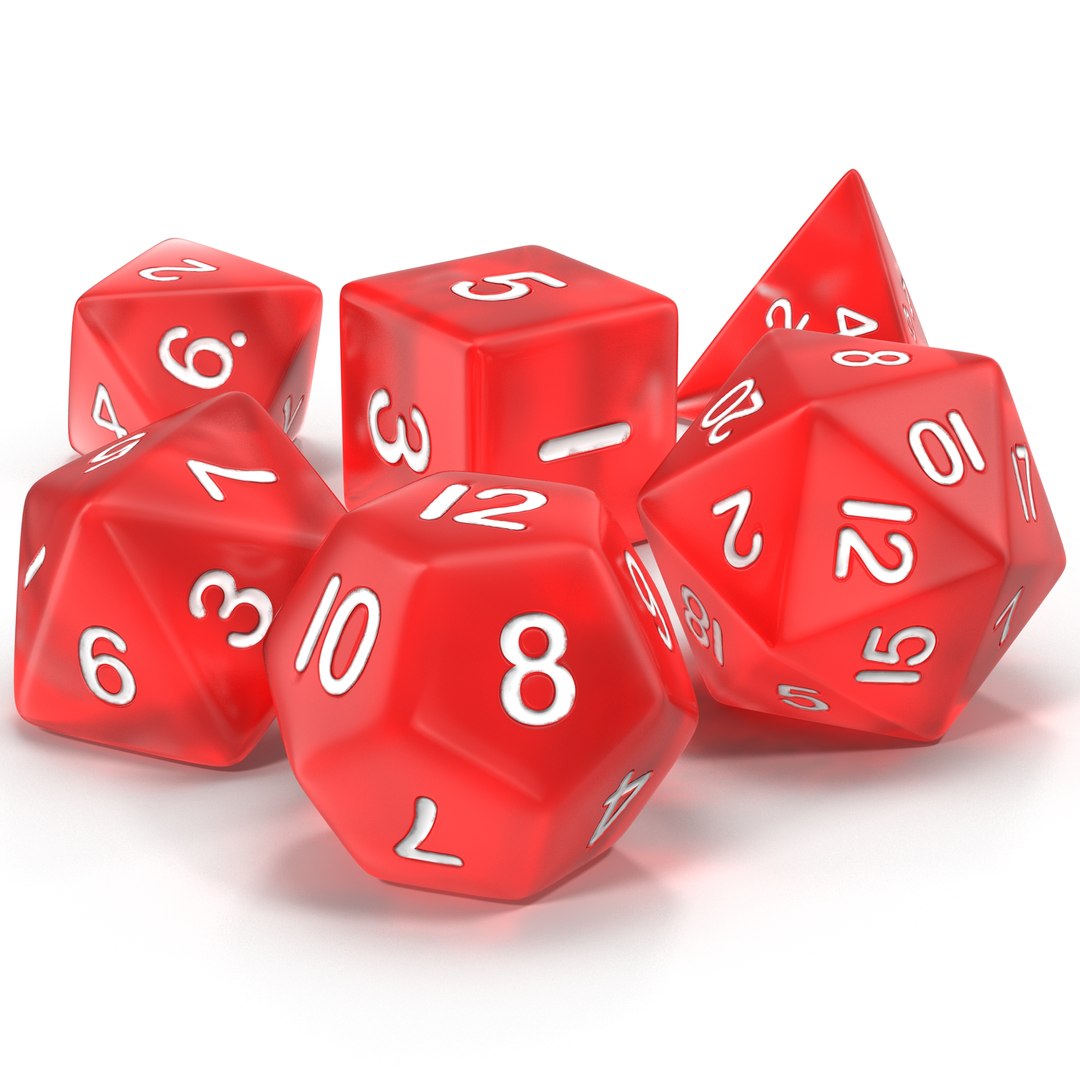 3ds Polyhedral Dice Set Red