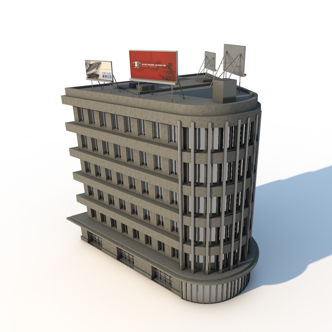 3ds Max Curve Office Building