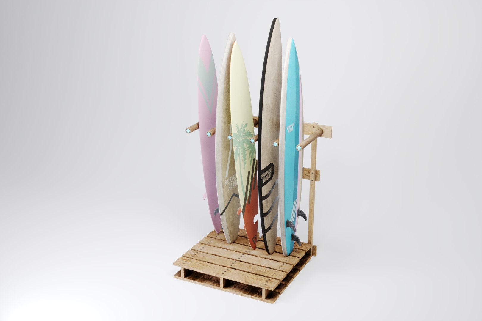 Surfboard Rack 3D Model - TurboSquid 2012320