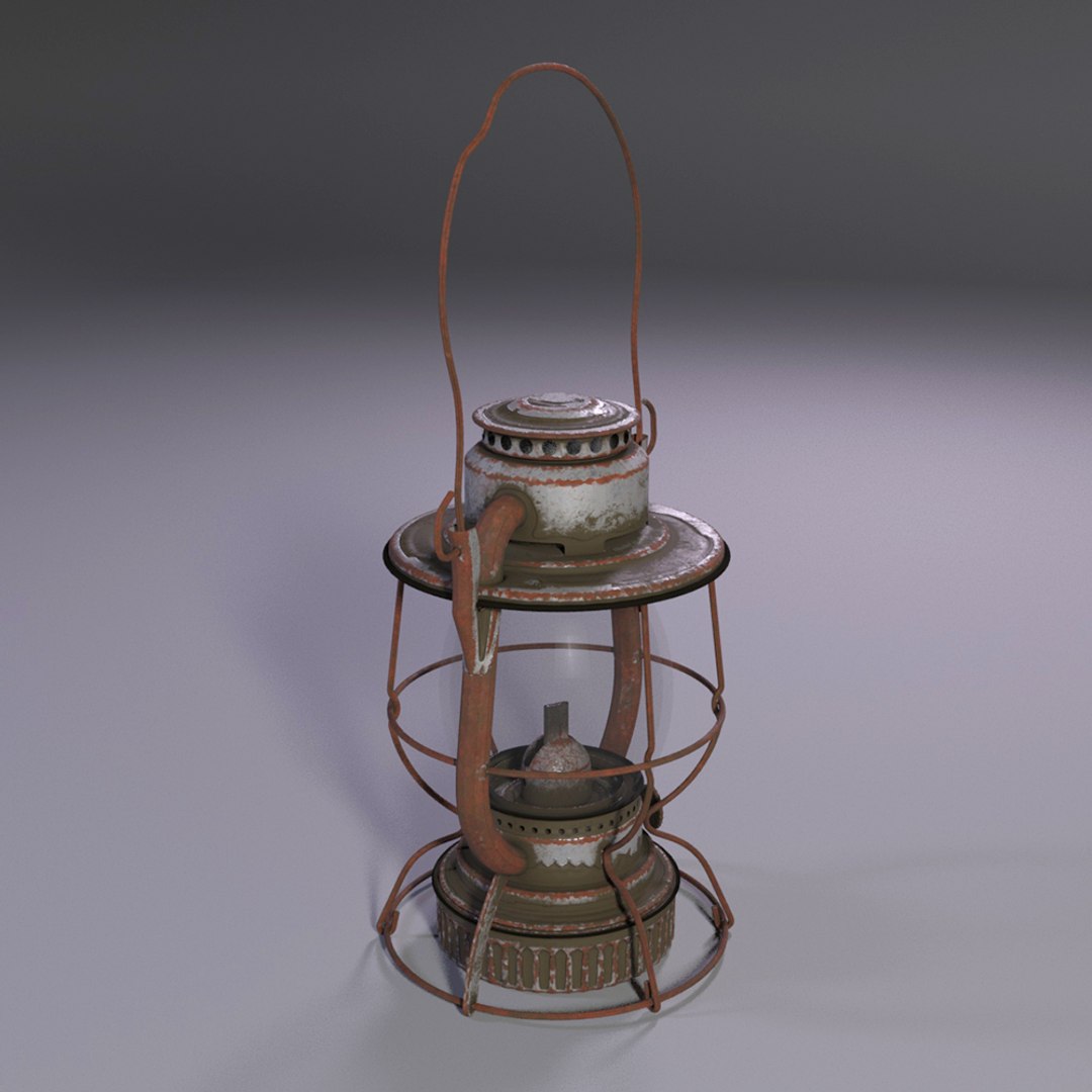 3D OLD RUSTED OIL LAMP Model - TurboSquid 1727307