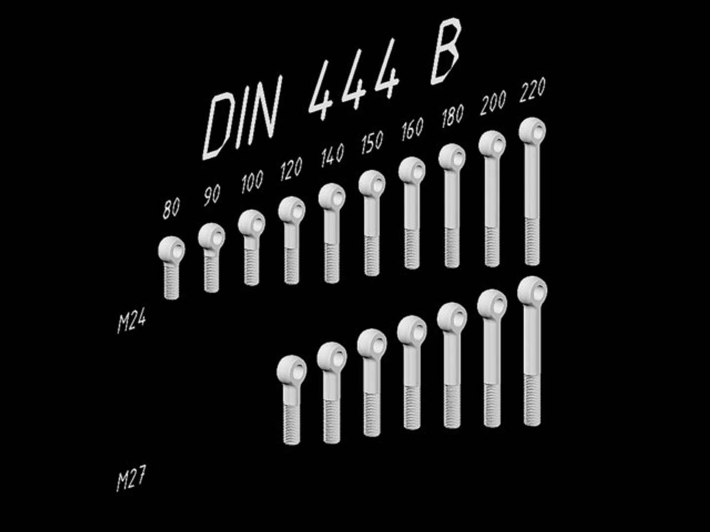3d Din 444 Bolt Swing Model