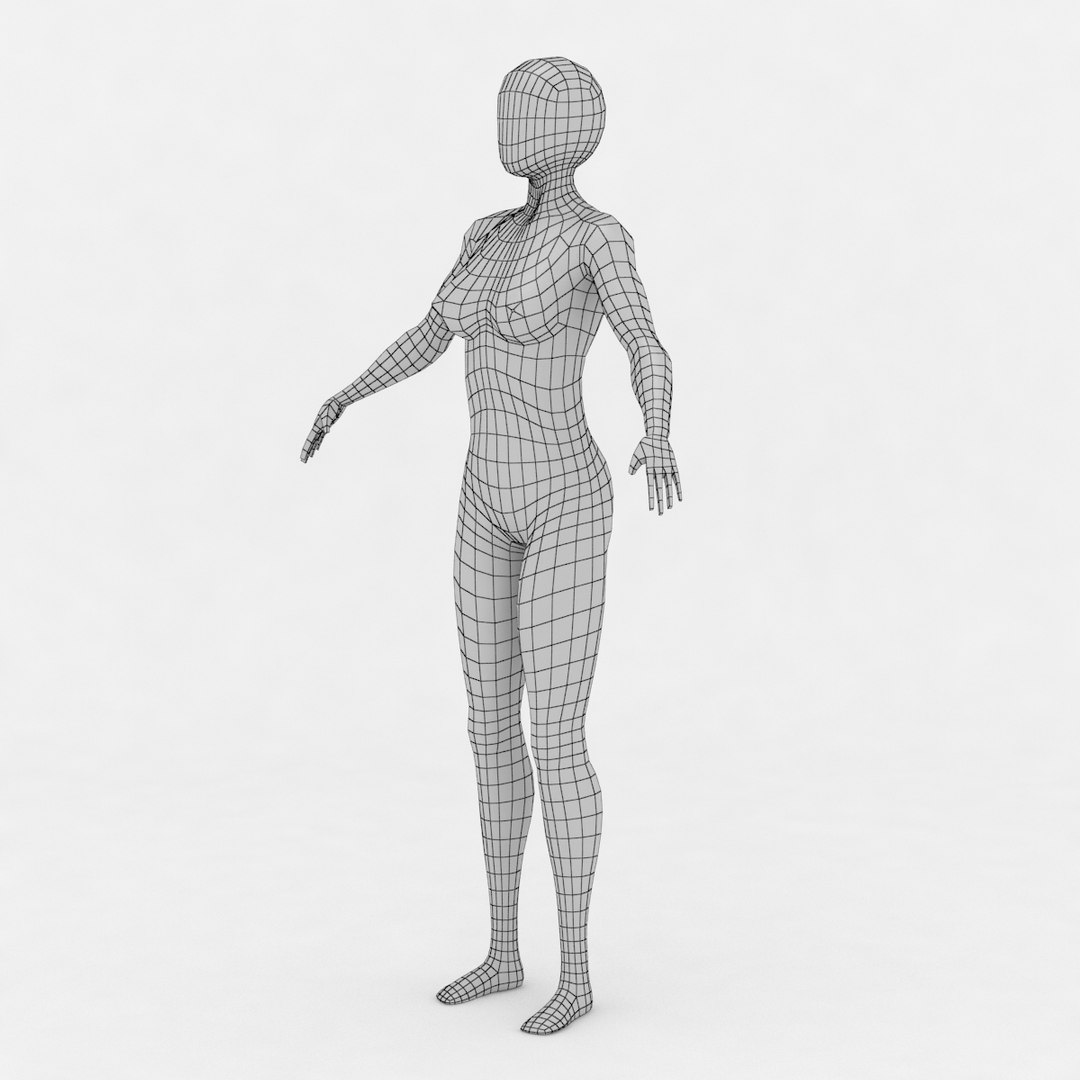 3d Female Body Base Mesh Model