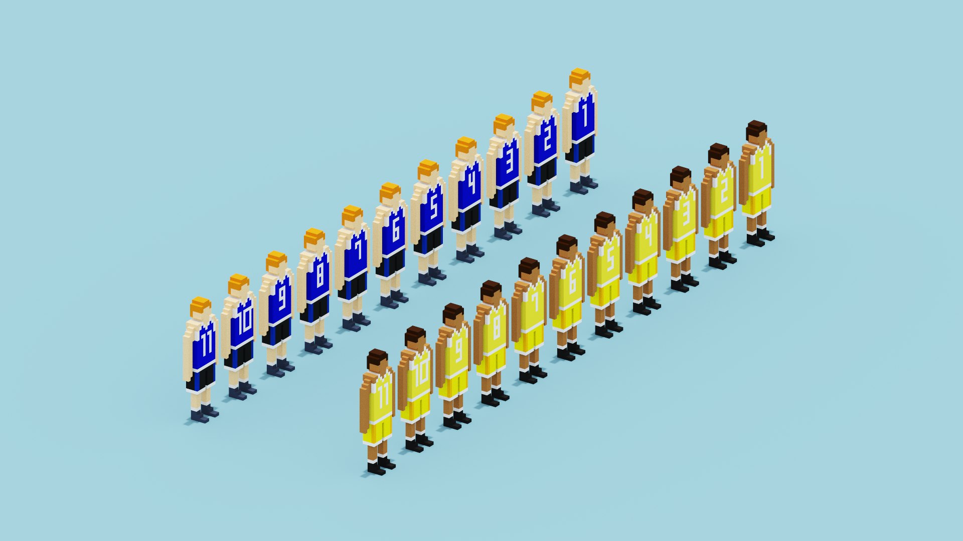Voxel Basketball Team Players 3D - TurboSquid 2064455
