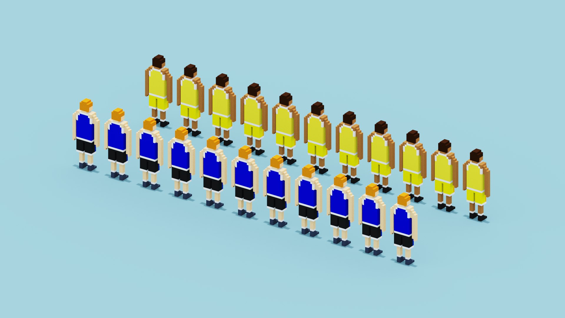 Voxel Basketball Team Players 3D - TurboSquid 2064455