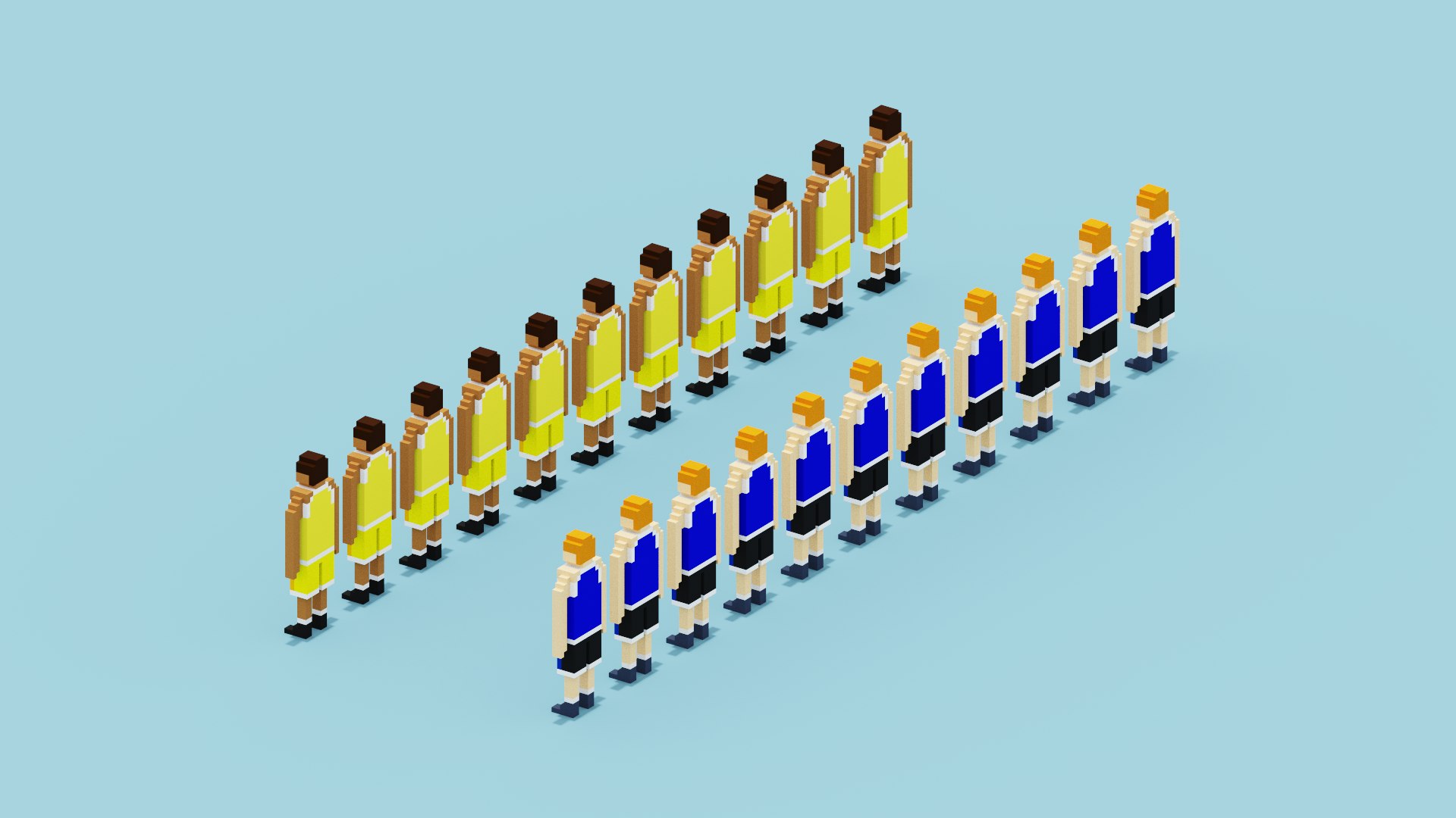 Voxel Basketball Team Players 3D - TurboSquid 2064455