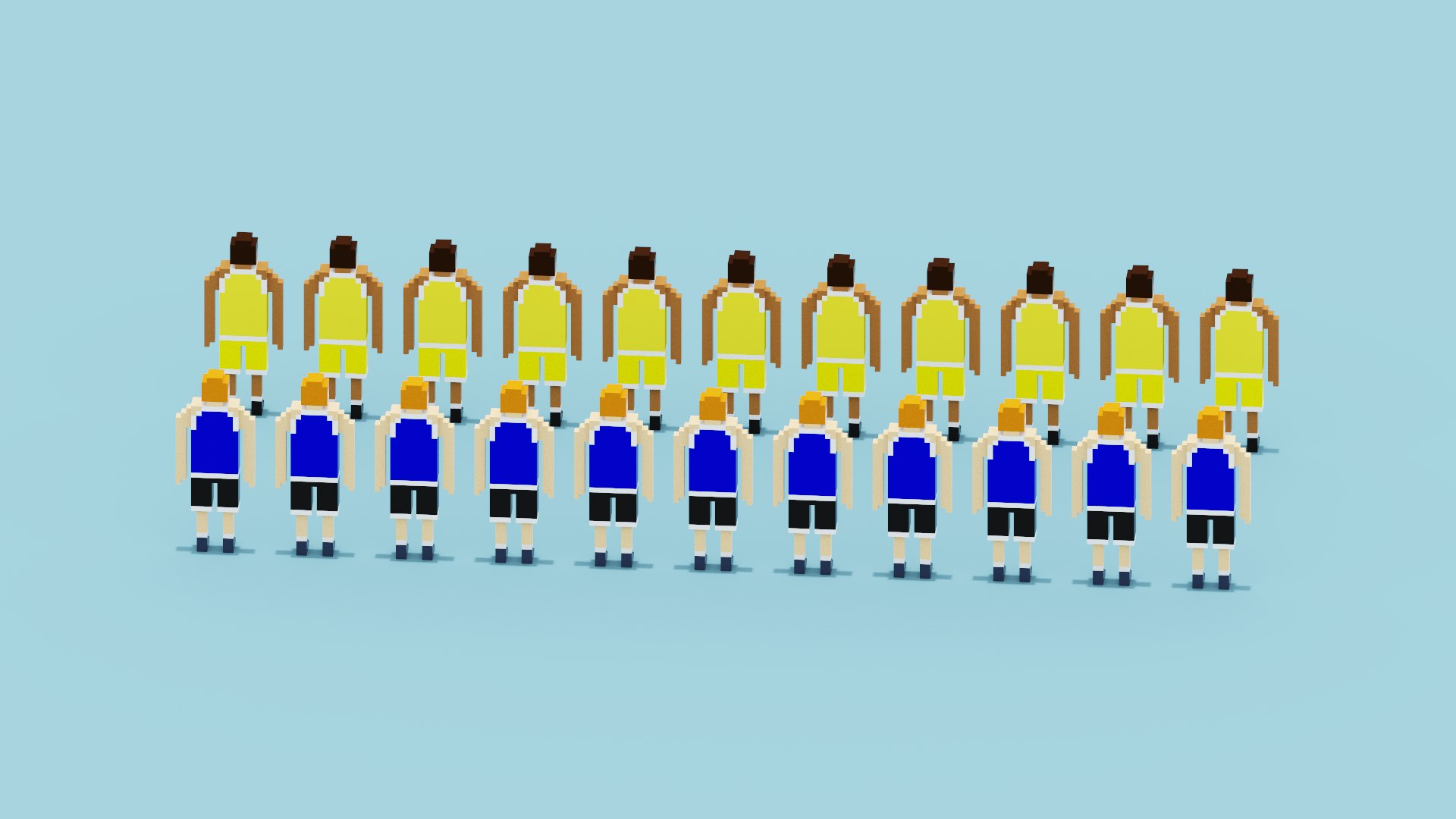 Voxel Basketball Team Players 3D - TurboSquid 2064455