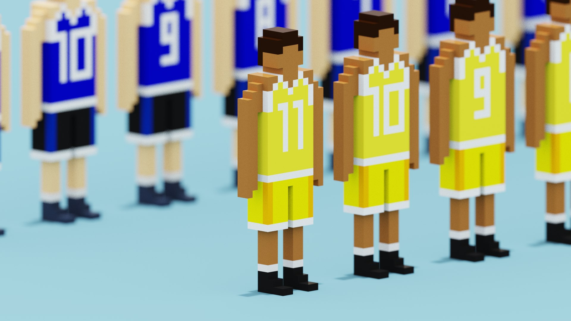 Voxel Basketball Team Players 3D - TurboSquid 2064455