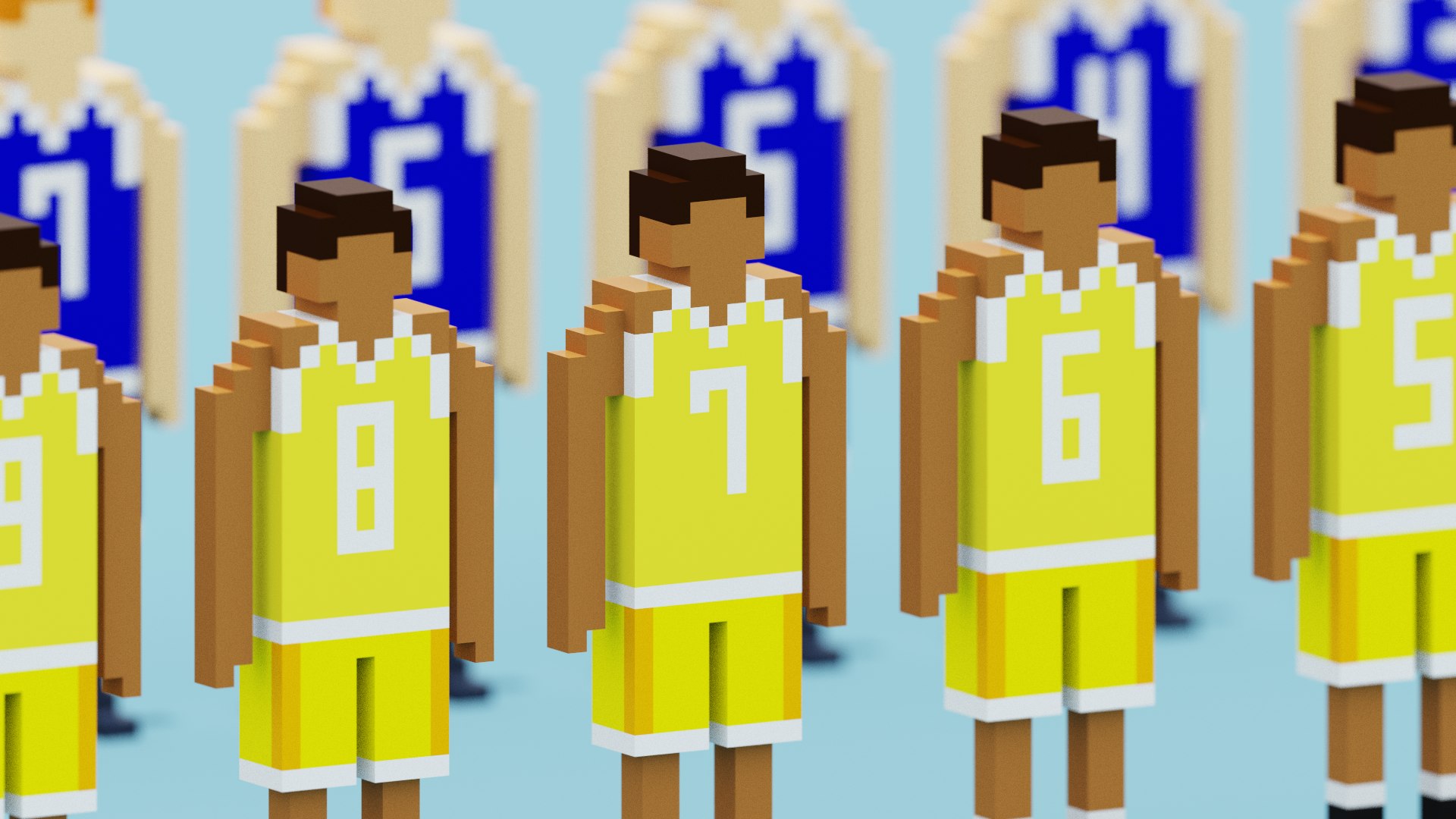 Voxel Basketball Team Players 3D - TurboSquid 2064455