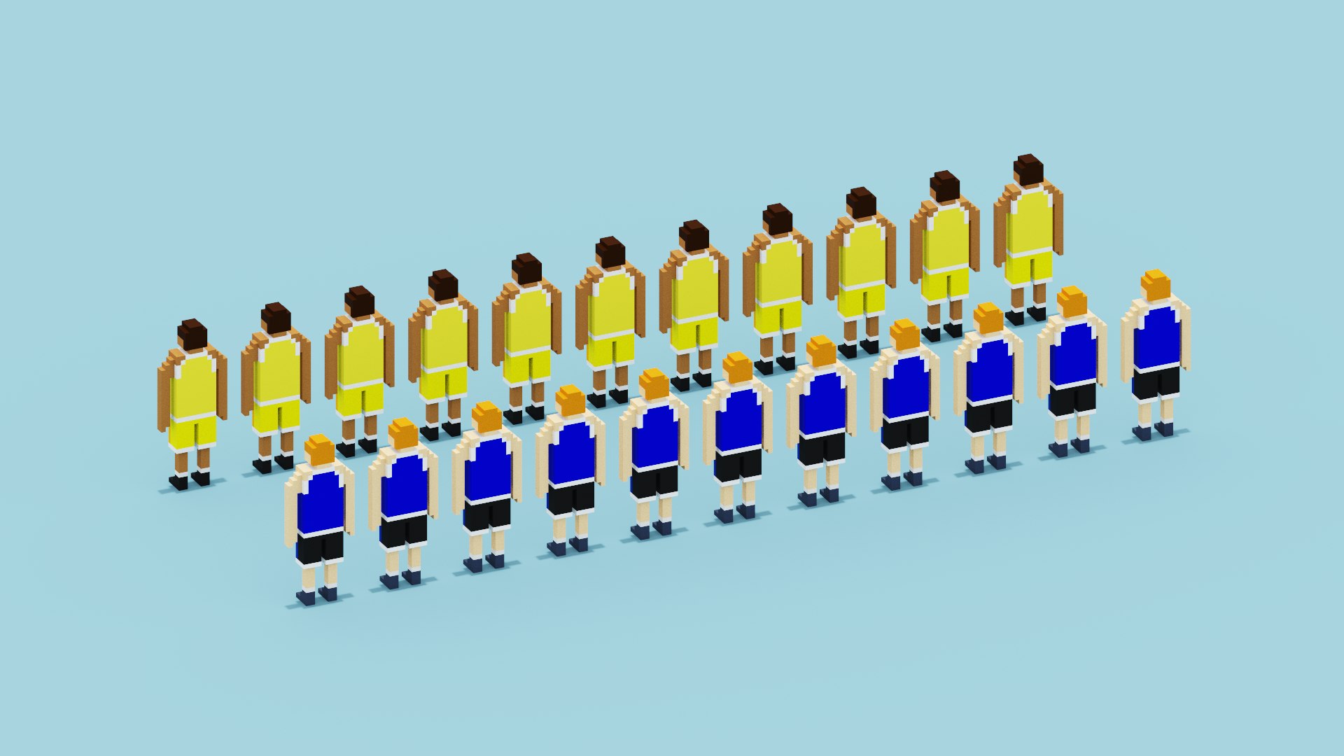 Voxel Basketball Team Players 3D - TurboSquid 2064455