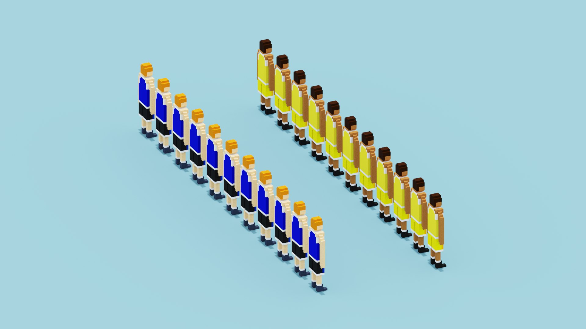Voxel Basketball Team Players 3D - TurboSquid 2064455