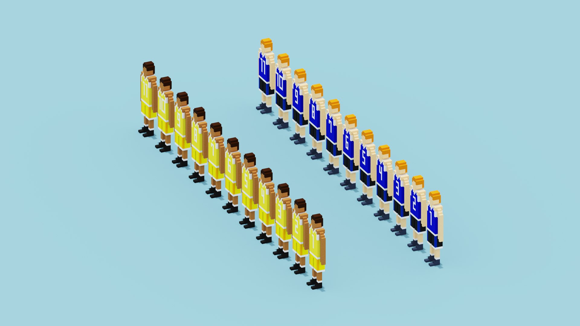 Voxel Basketball Team Players 3D - TurboSquid 2064455