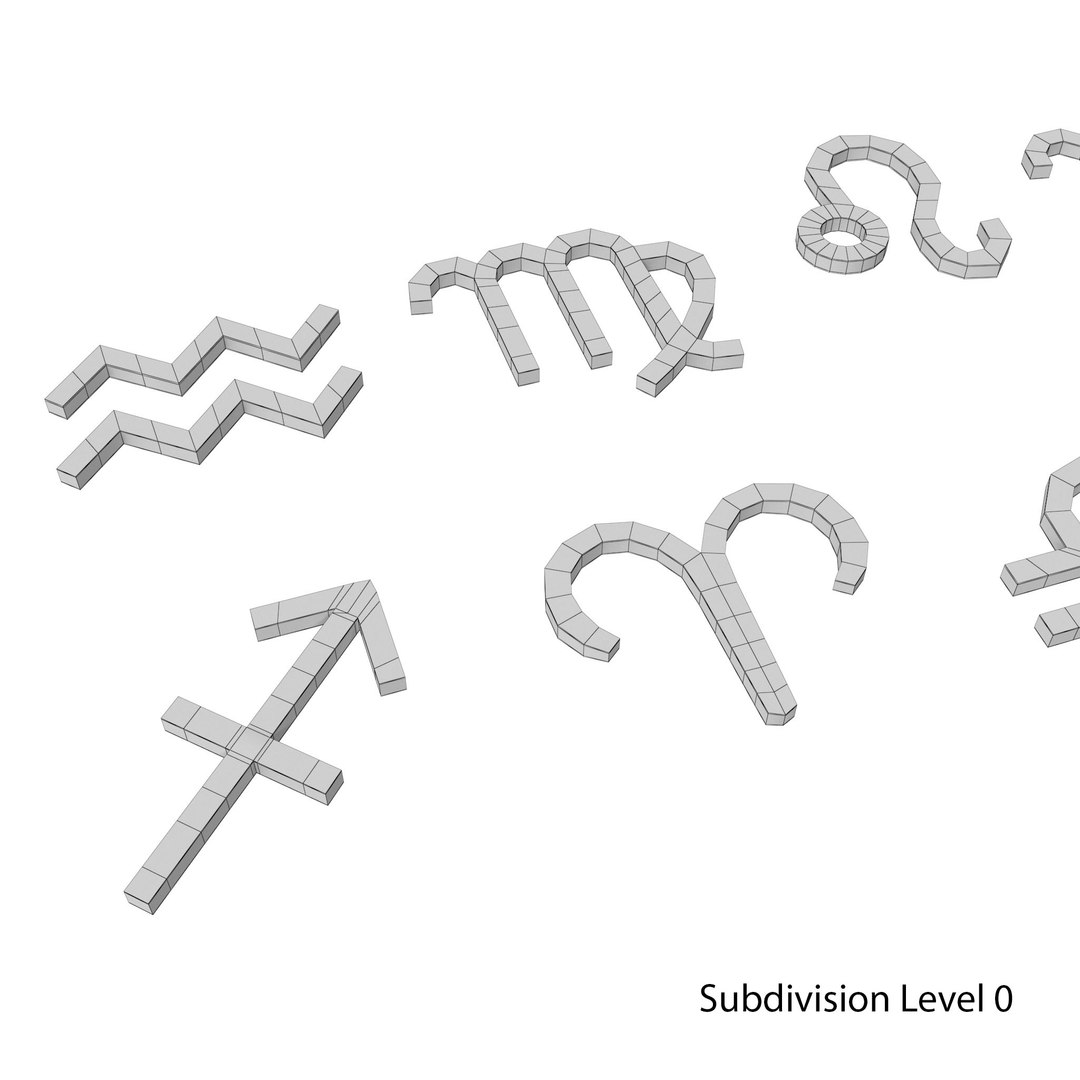 Zodiac signs gold 2 model - TurboSquid 2144786