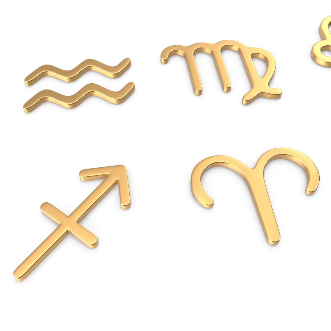 Zodiac Signs Gold 2 Model - TurboSquid 2144786
