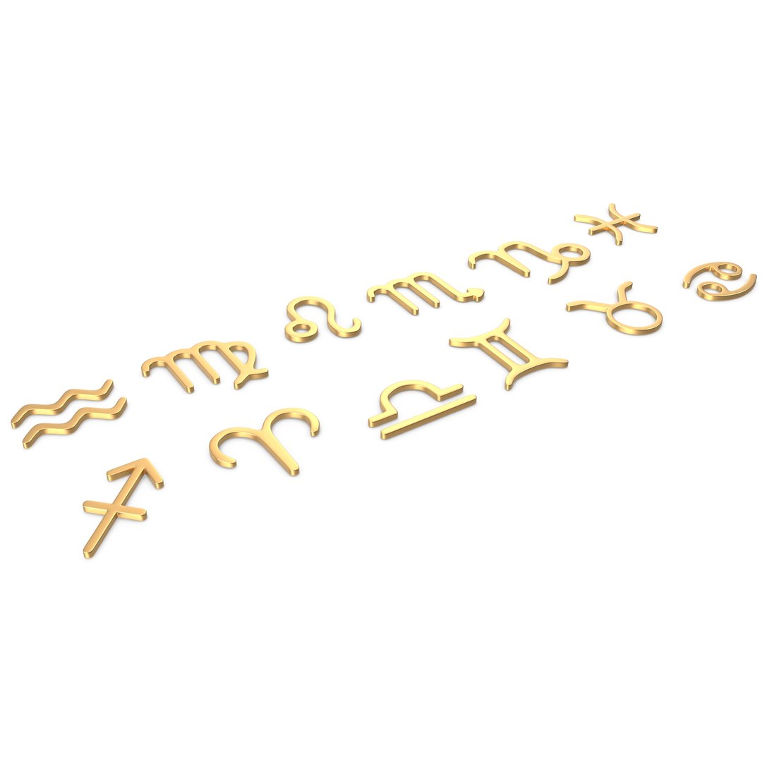 Zodiac Signs Gold 2 Model - TurboSquid 2144786